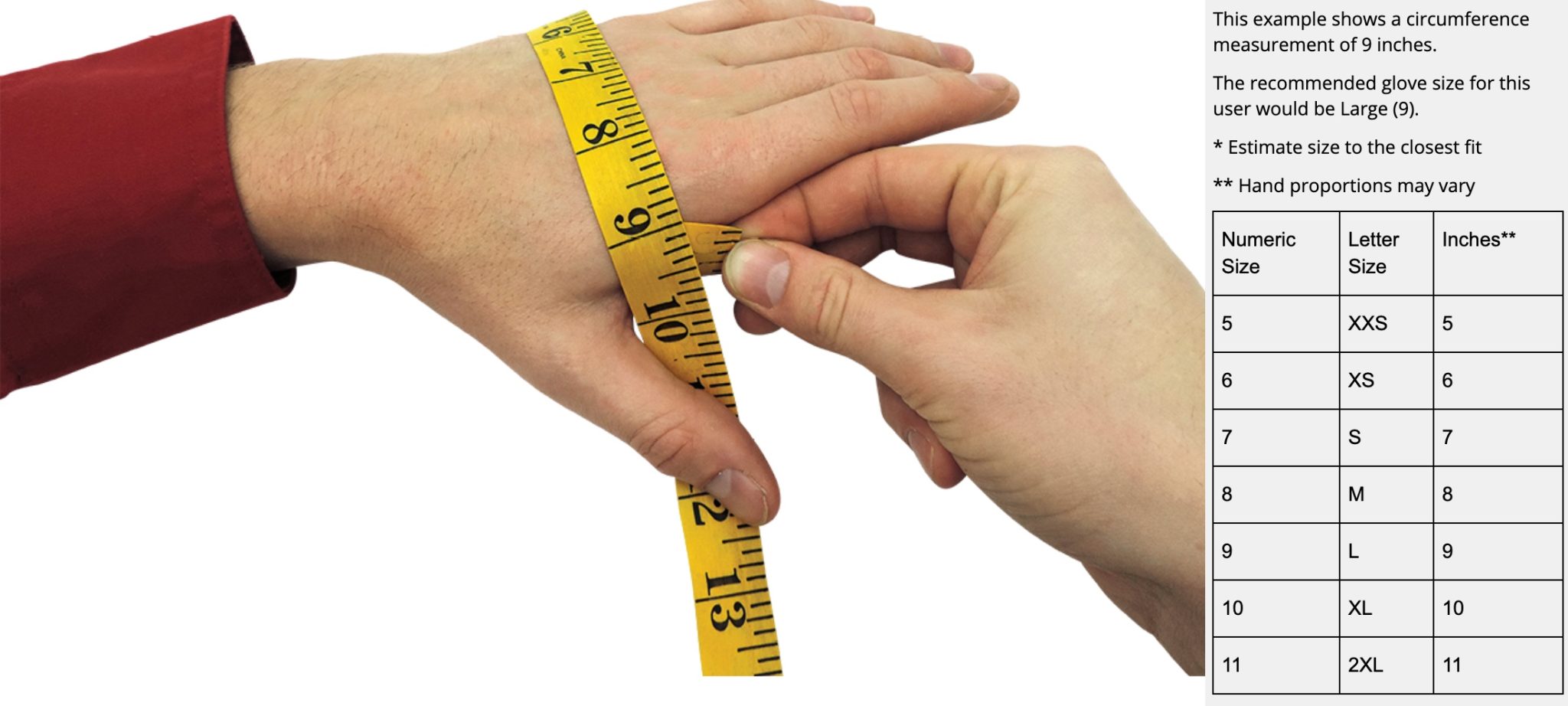 Glove Measuring Guide – Weinguard Safety